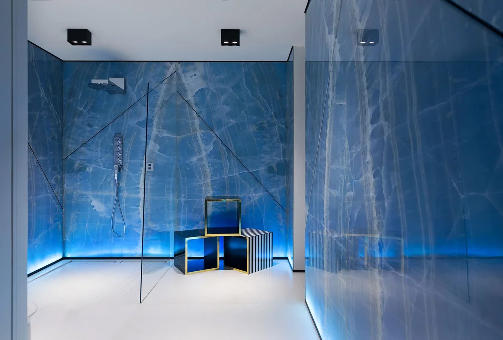 Luxury Blue Onyx Marble Slabs - Translucent & Backlit