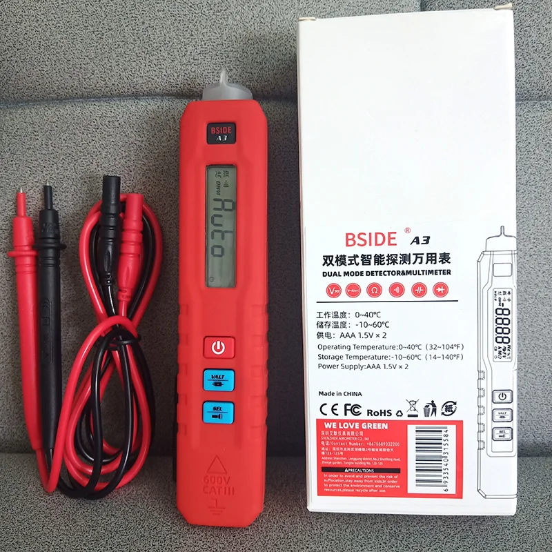 Bside A3 Digital Multimeter Pen-type Voltage Tester With Ncv,Ac Dc ...