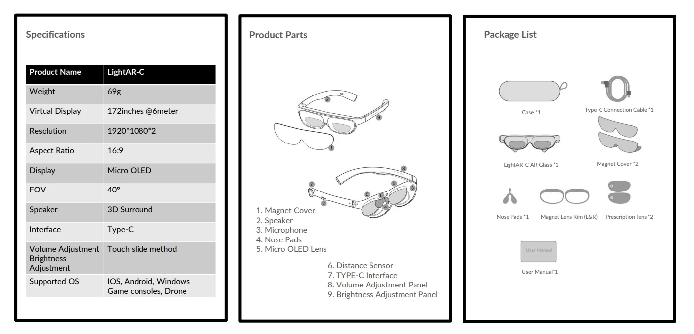 OEM AR Glasses with Micro OLED - Birdbath Augmented Reality