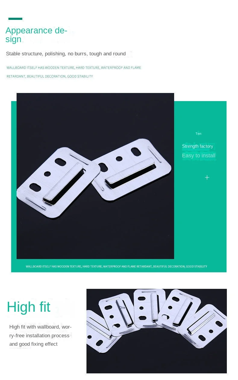 Install Wpc/pvc/uv Wall Panel Connect Stainless Steel Metal Clip For ...