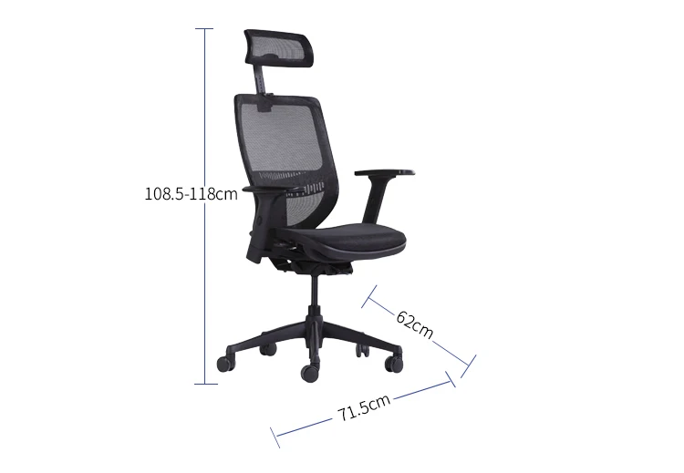 Henglin High Back Ergonomic Mesh Chair With Headrest Sillas De Oficina ...