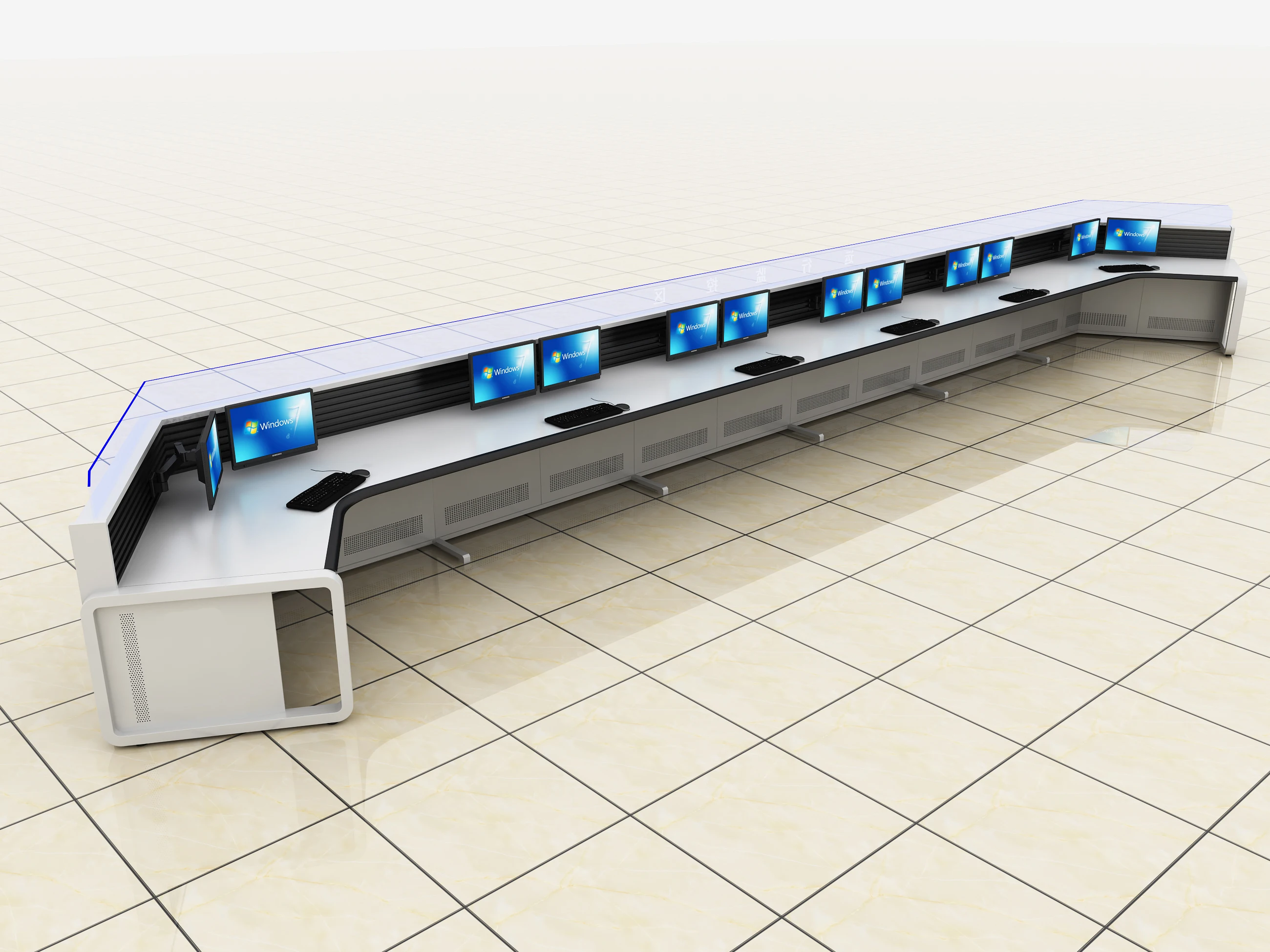 Customized New Computer Workstation Monitoring Broadcasting Office ...