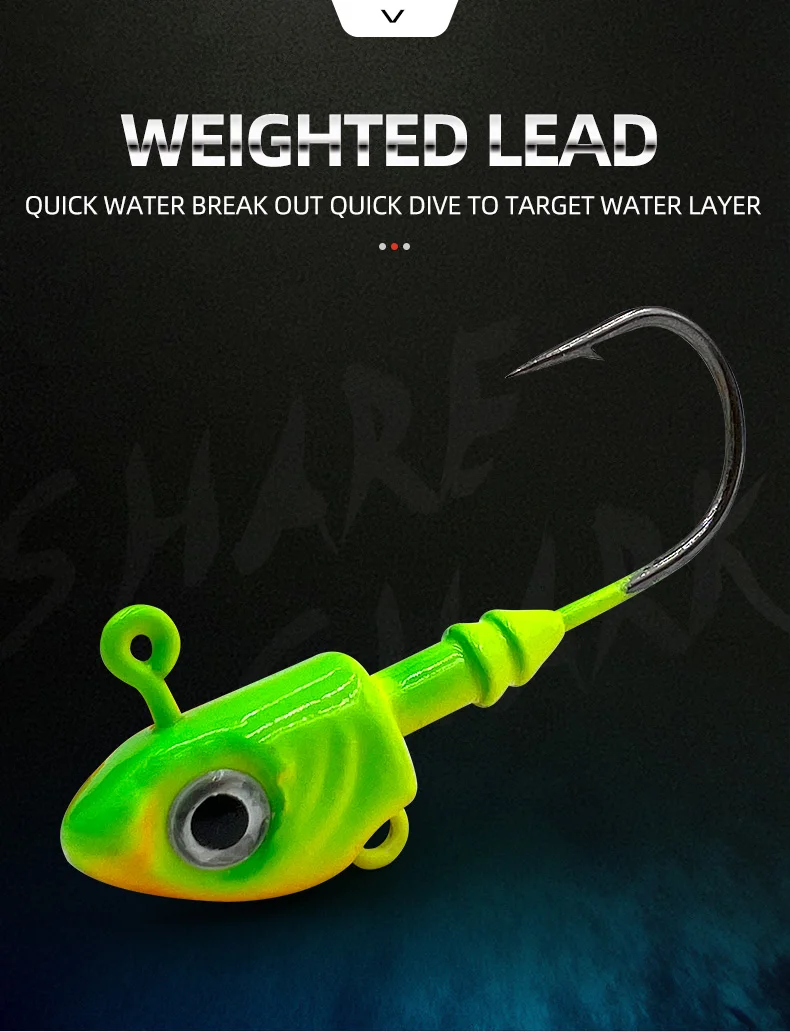 High Carbon Steel Lead Head Lure Fishing Hooks for Saltwater