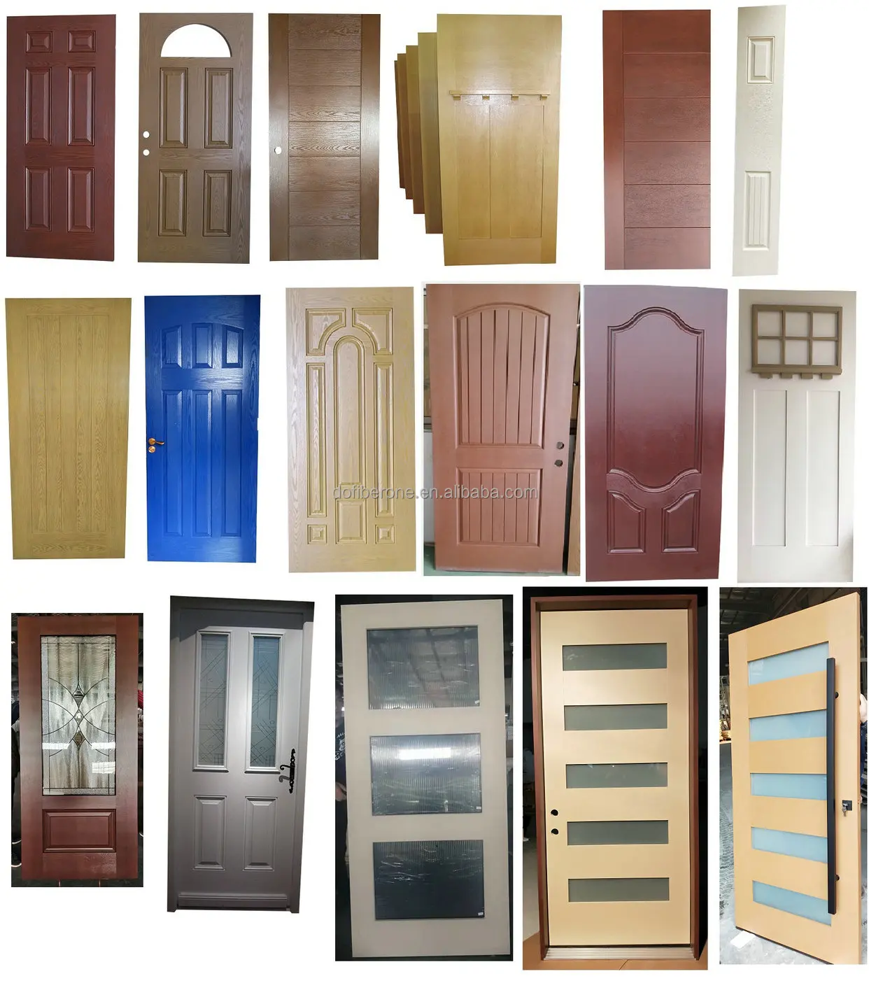 Durable, Cfc-Free PU Foam Core GRP Fiberglass Door Slabs