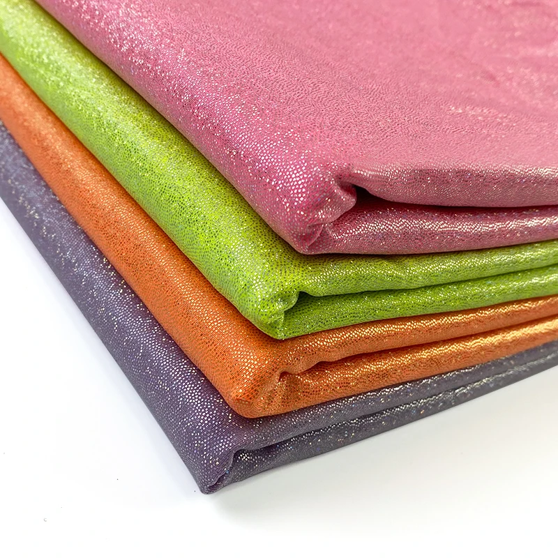 Shiny Holographic Metallic Gold Foil Print 4 Way Stretch Polyester ...