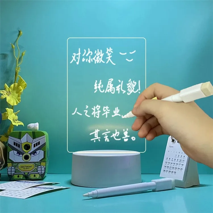 Ins Style Acrylic Luminous Writing Board Led Light Rewritable ...