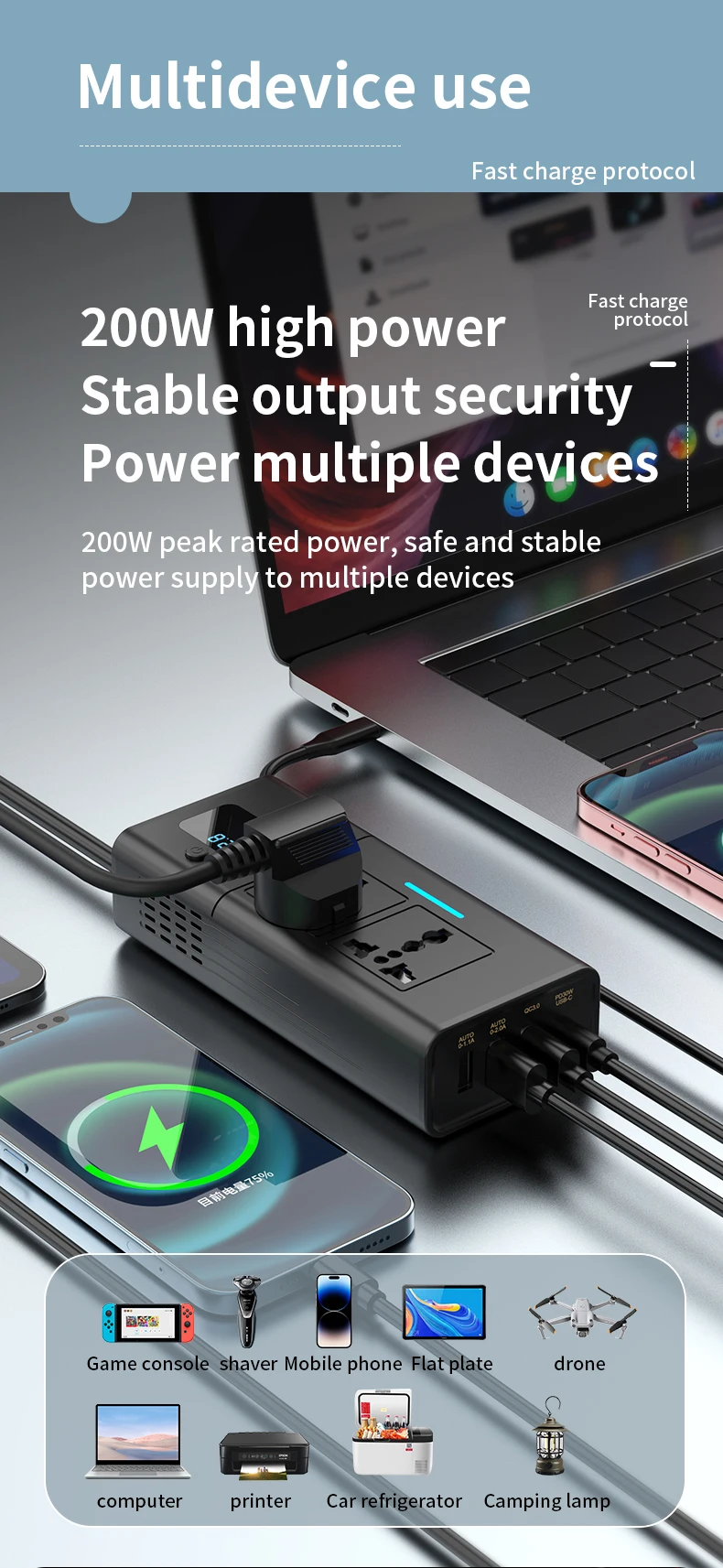 Factory Wholesale Power 200w Inverter Dc 12v 24v 220v Ac Socket To Car ...