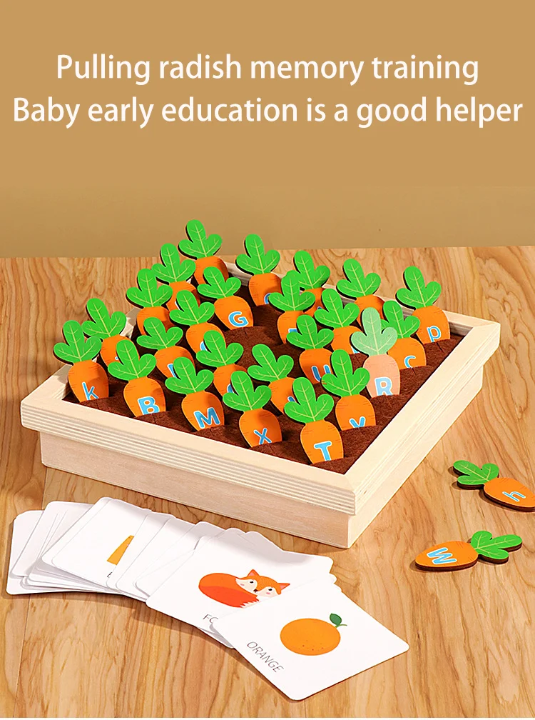 Carrot Harvest Planting Toy Radish Memory Sorting Games Wooden Alphabet ...