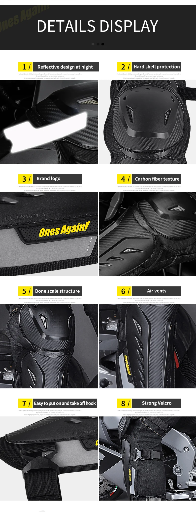 4 Pcs Strap on Motocross Protective Leg Safety Pads