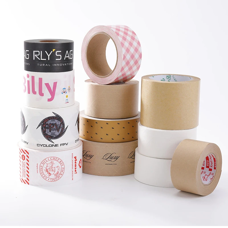 Custom Logo Printed Self Activated Tape Gummed Kraft Paper Tape For ...