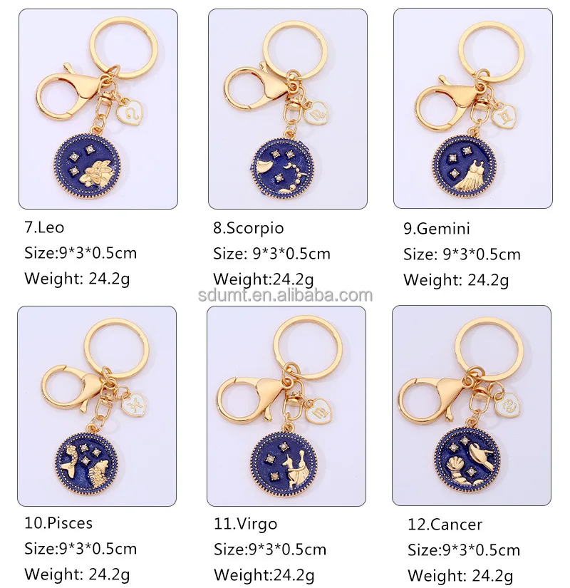 Hot Sale Souvenir Promotional Gifts Twelve Constellations Keychain 12 ...