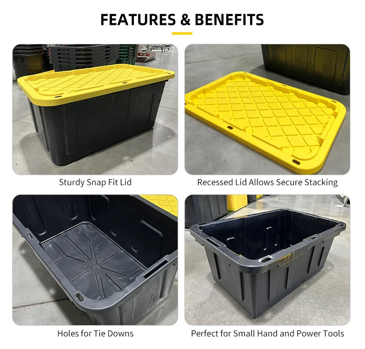 17 20 27 Gallon 40l 60l 80l 100l Heavy Duty Waterproof Stackable Black ...