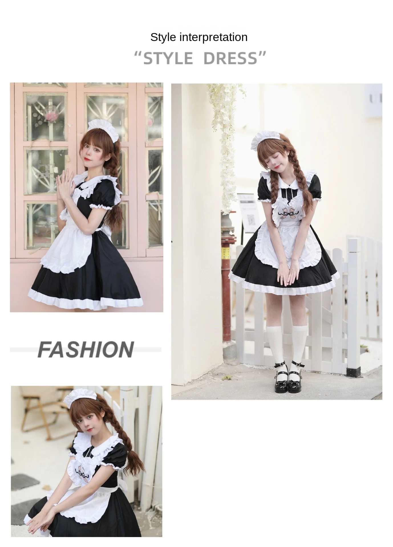 Japanese Akihabara Maid Costume Embroidery Chef Cos Cute Big Guy Lolita ...