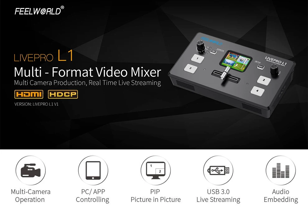 Professional Feelworld Livepro L1 V1 Broadcast Video Streaming Switcher ...