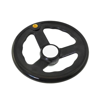 Three Spoked Light Hole Positioning Screw Handwheel Black Plastic Steel ...