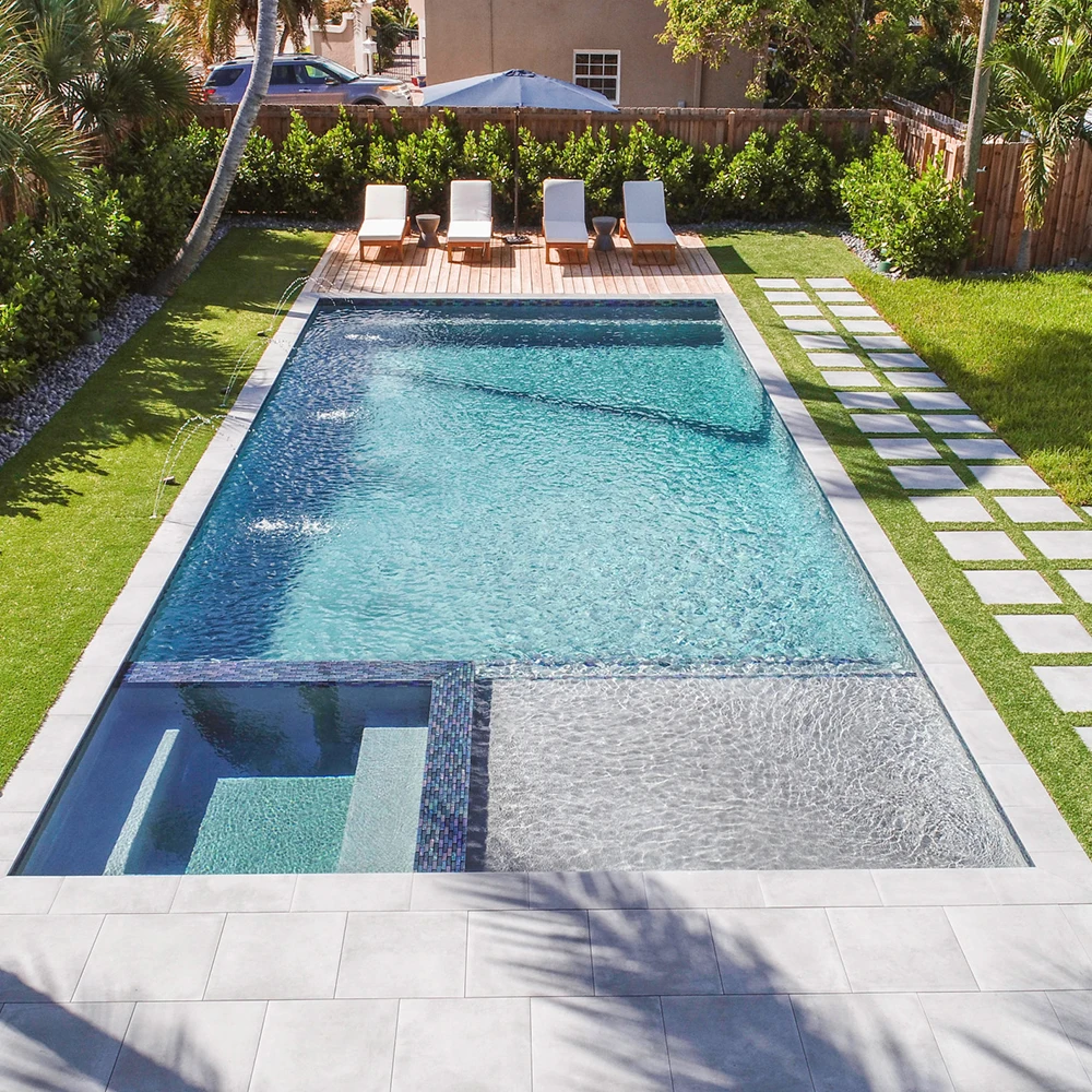 Outdoor Custom Fiberglass Large Family Swim Spa Pool - Rectangular ...