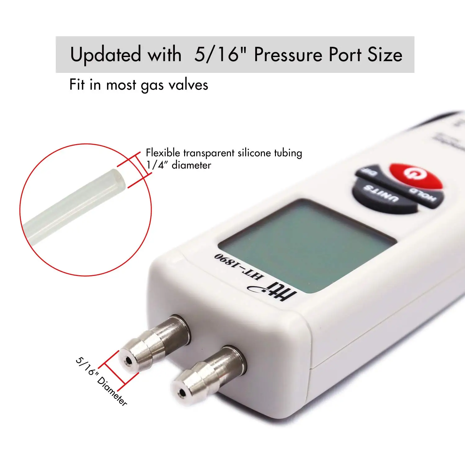 Ht-1895 Double Needle Digital Manometer Tester Ac Differential Gas ...