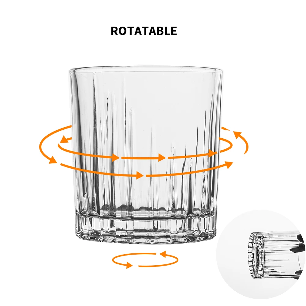 Novare Wholesale 310ml Rotatable Old Fashioned Glasses Rotating Glass ...