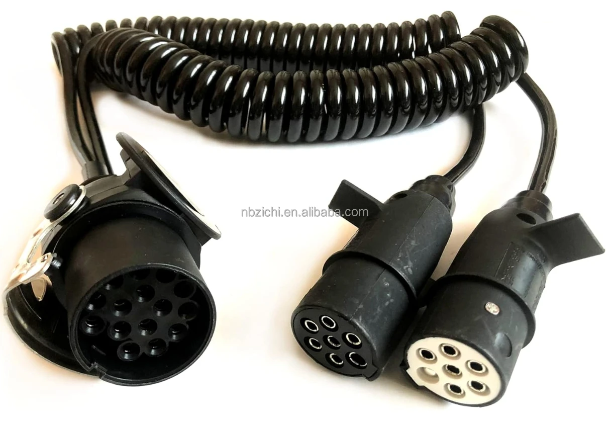 Spiral Cable 15P/24V and 2x 7Pin/24V Electric Cable Adapter Plugs ...