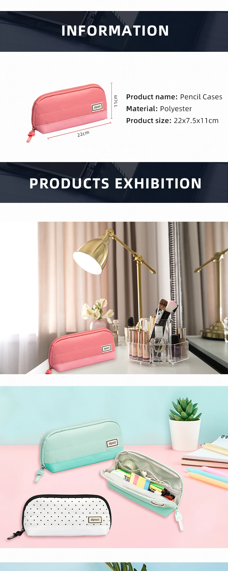 Large Capacity Pencil Cases Pen Case Pencil Bag Pouch Portable Pencil ...