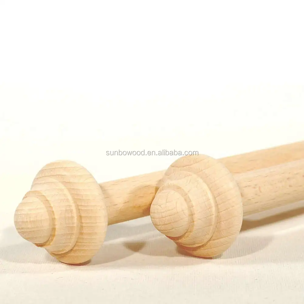 Factory Customize Wall Painting Wooden Scrolls Heads Handle Wood ...