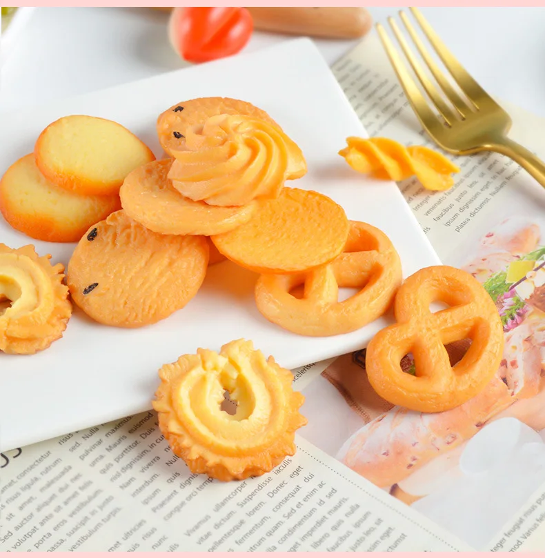 L06819 Artificial Biscuits Realistic Faux Dessert Crackers Food For ...
