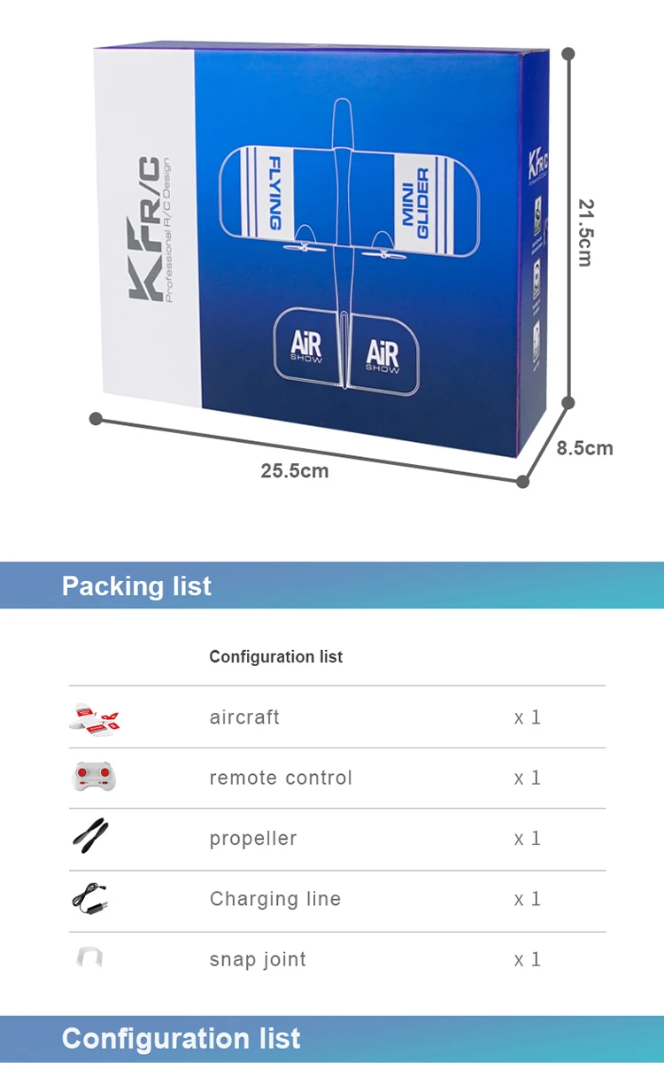 Color Box 2.4g Epp Mini Foam Remote Control Glider Kids Rc Radio ...