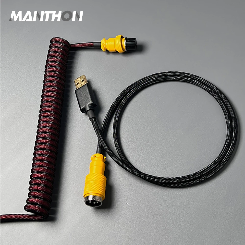 Red Samurai Coiled Aviator Usb Cable Usb To Type C Coiled Cable ...