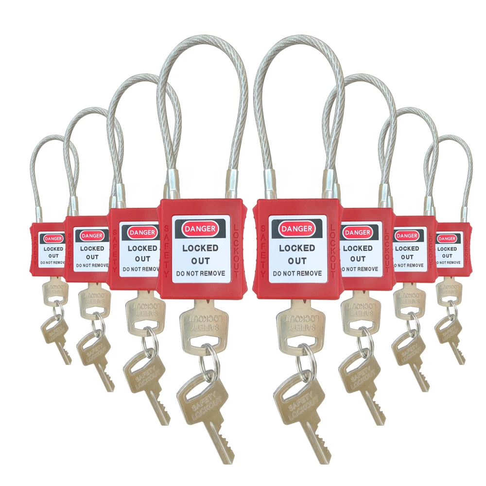 Safety Cable Padlock Lockout Tagout Nylon Padlock With Plastic Coated ...