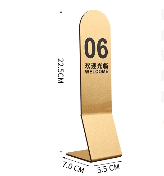 Wholesale Customized L-Shaped Acrylic Table Number Plates