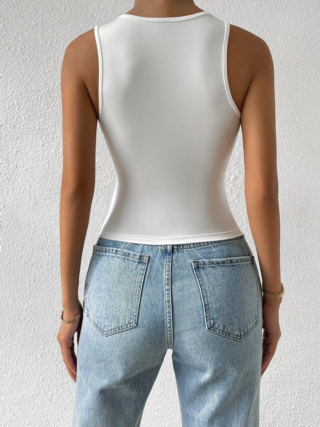 Hollow Hole Vest Tight Inner Navel Top Summer Sleeveless Vest - Buy ...