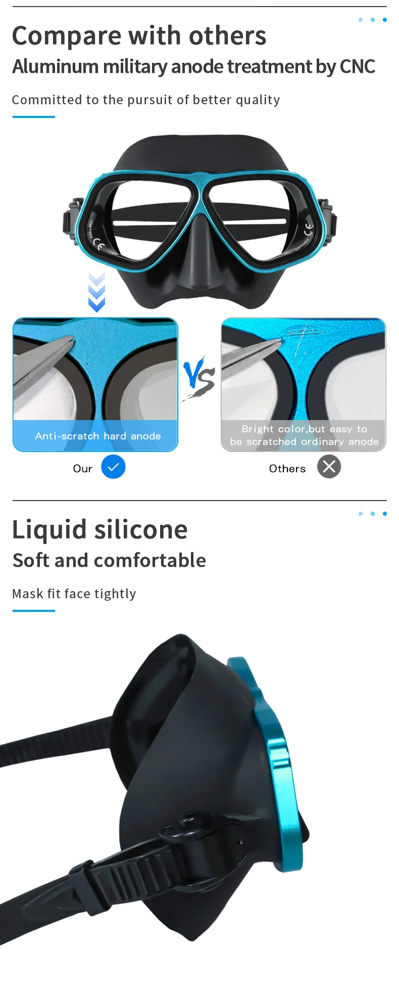 Metal Frame Whole Freediving Mask Low Volume Scuba Diving Equipment ...