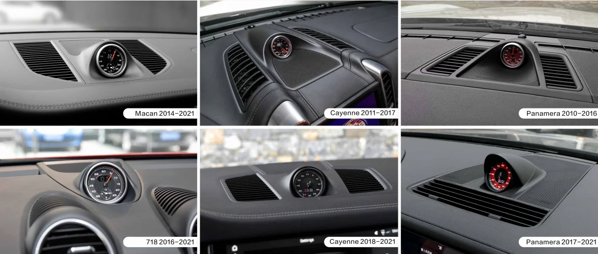 Car Dashboard Center Clock Stopwatch Chrono Compass for Porsche Old ...