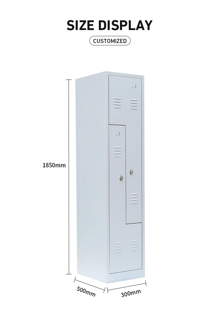 Steel Slope Top Gym Locker with Z-Style Door Knock Down Structure 2 ...