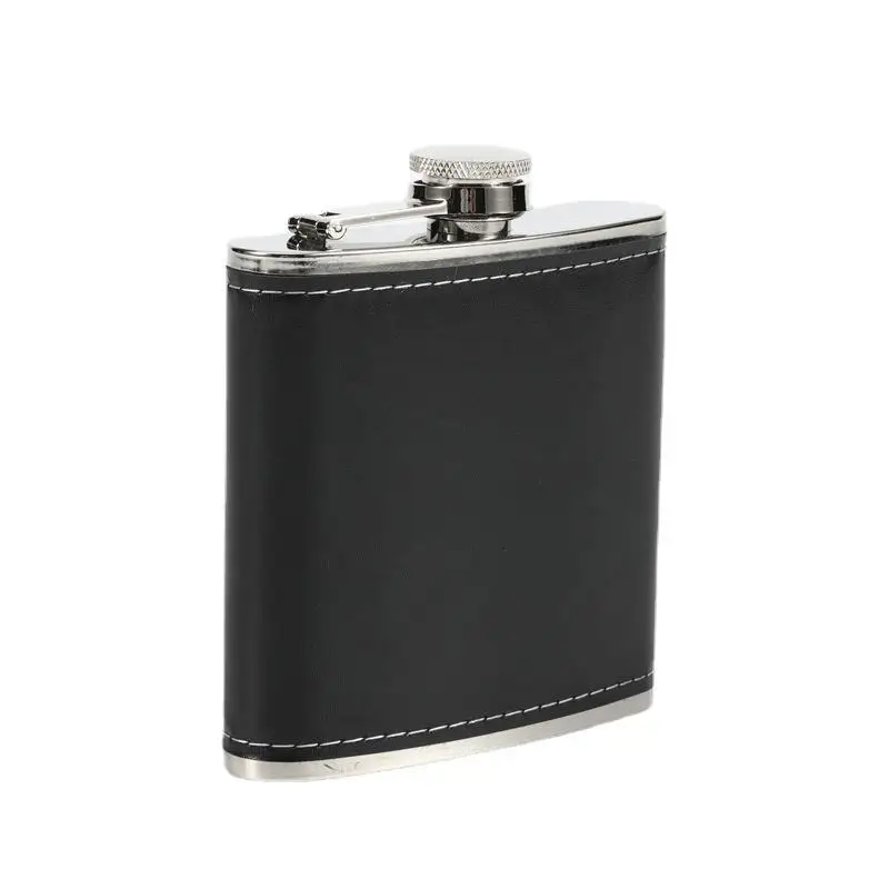12 Oz Stainless Steel Leather Flask Leak-proof Hip Flask Customized ...