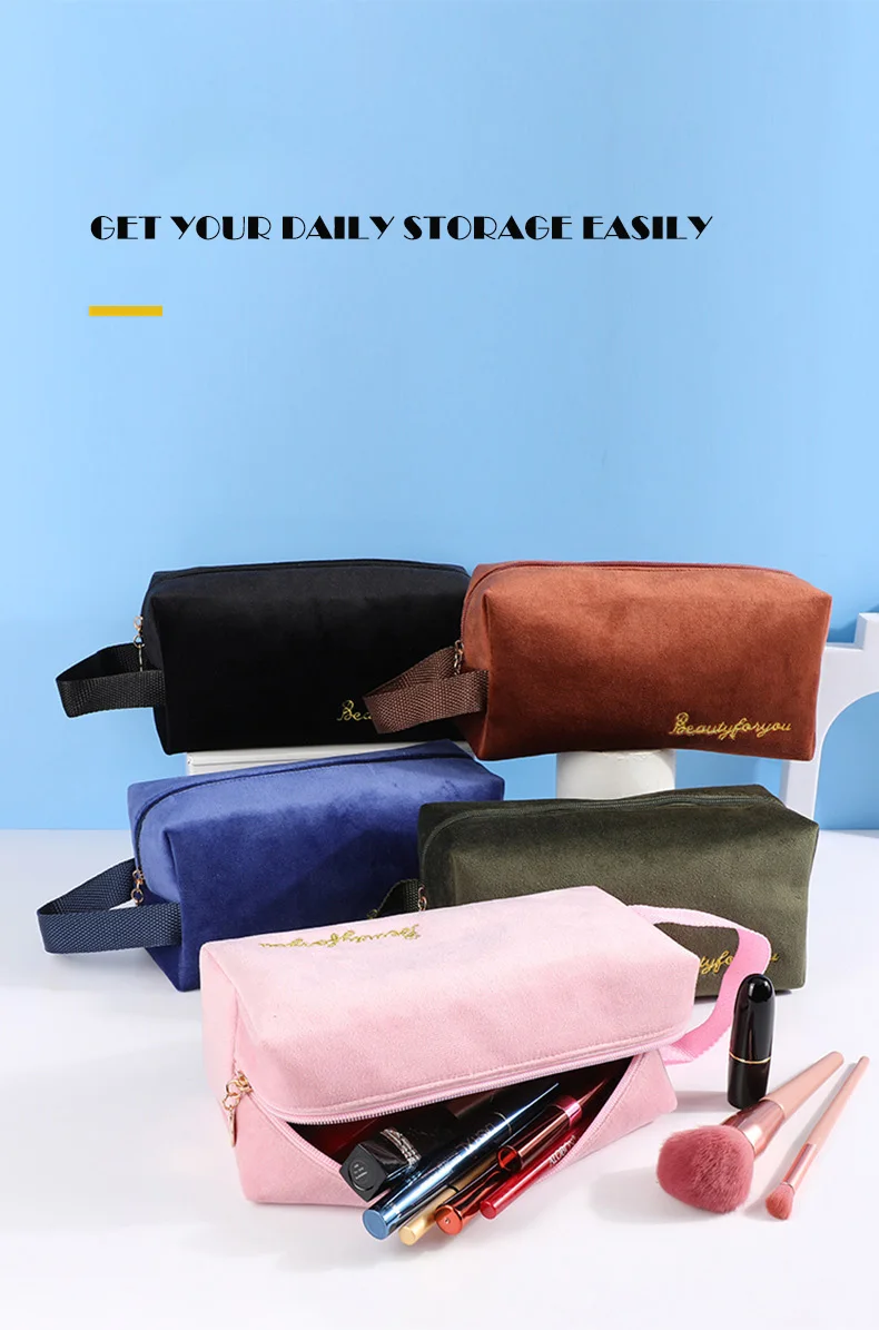 Sample Available Fashion Cosmetic Bag Custom Makeup Bag Velvet With ...