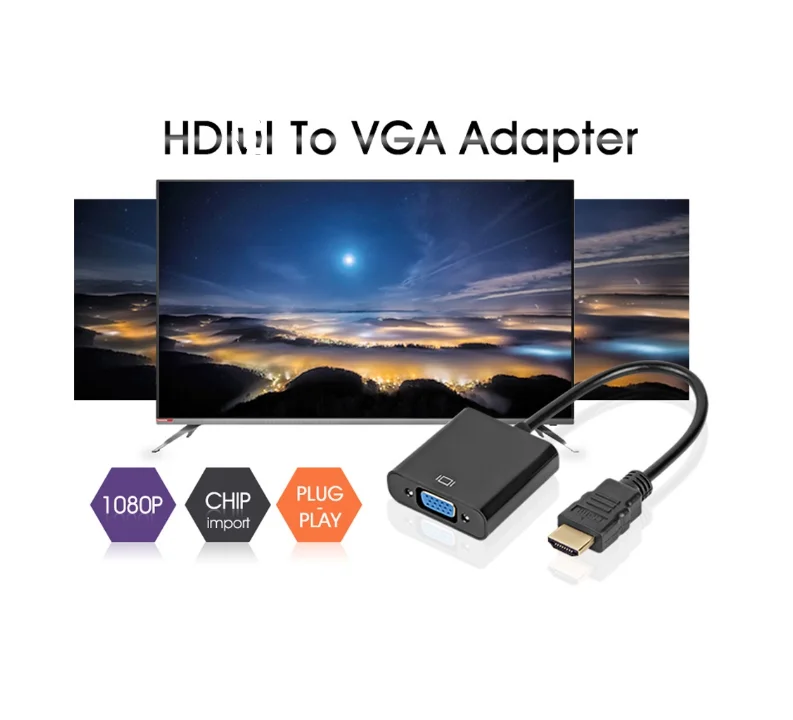 Full 1080p Hd To Vga With Audio Cable Converter Hdtv To Vga Male To ...