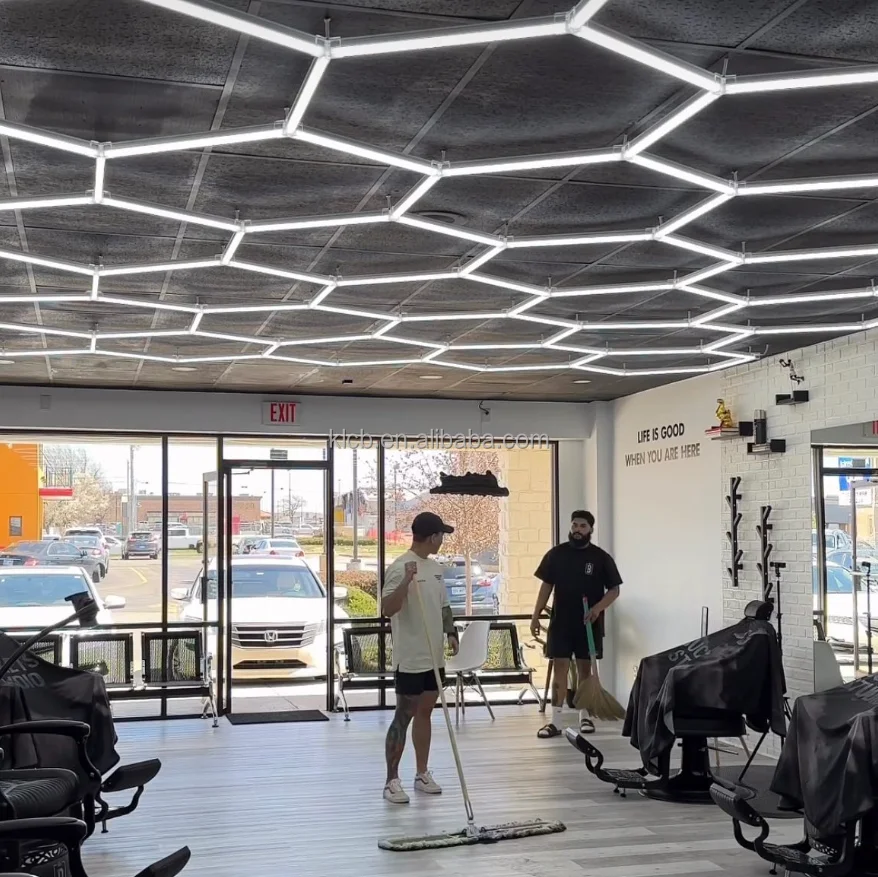 Factory Hexagonal Detailing Workshop Ceiling Led Lights For Car Shop ...