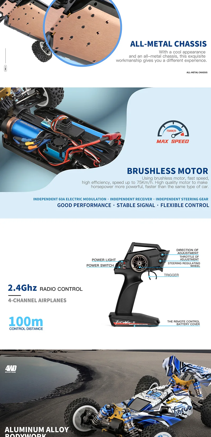 Wltoys 124017 Brushless Upgraded RTR - 1/12 RC Car Vehicle