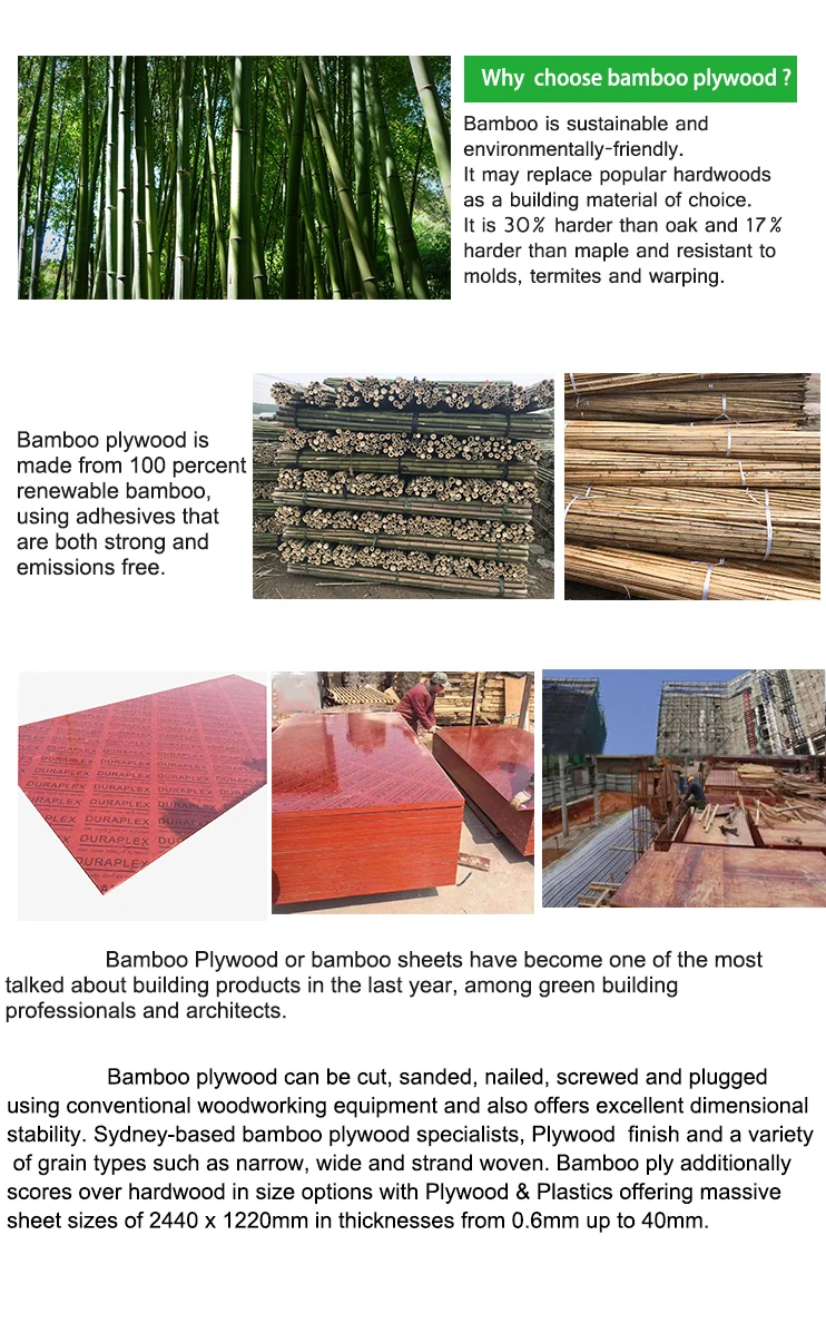 Phenolic Waterproof Outdoor Bamboo Film Faced Plywood to Indonesian ...