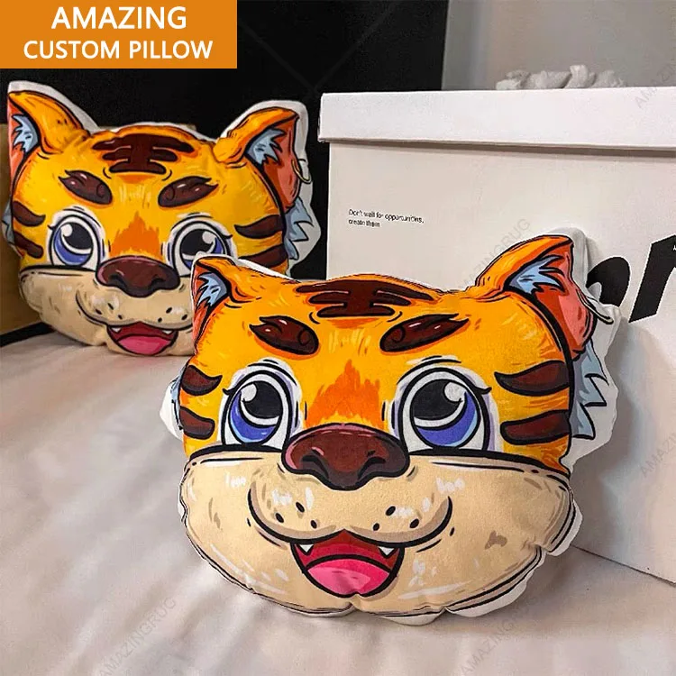 Die Cut Logo Shape Pillow - Customized Cartoon Design