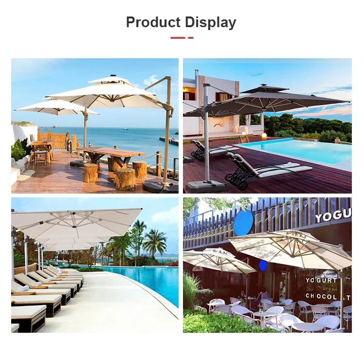 Custom Electric Large Parasol Waterproof Restaurant Cafe Villa Hotel ...