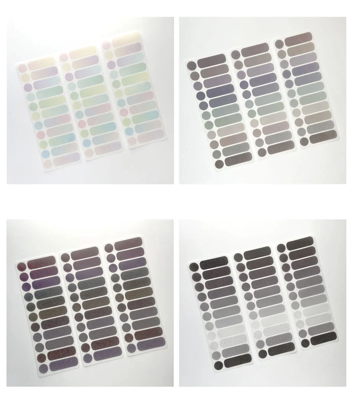Simple Solid Color Basic Handbook Sticker Creative PET Lattice and ...