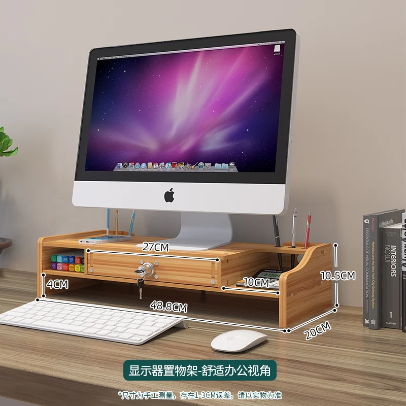 Wooden PC Monitor Riser Lap Tray Computer Laptop Table Rack Desktop ...