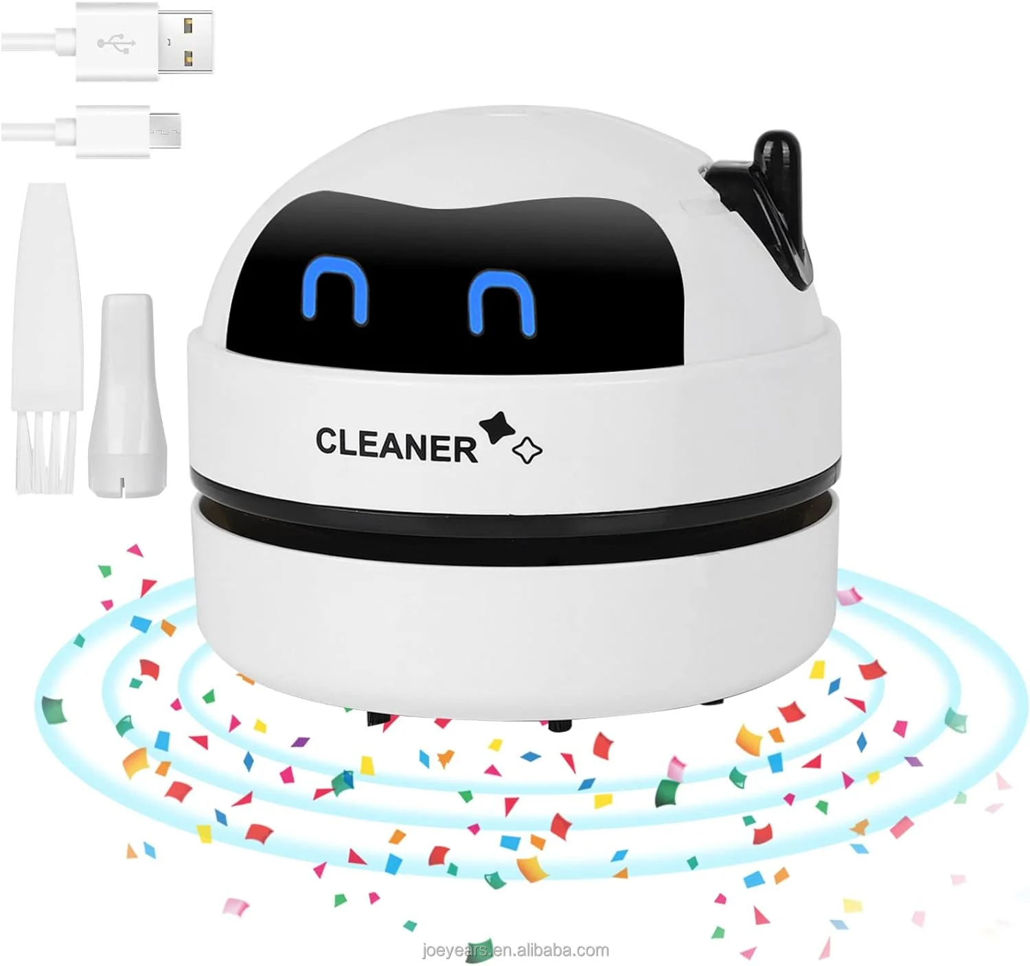 Creative Robot Desktop Cleaner 500mAh Rechargeable Keyboard Vacuum Cleaner Mini Wireless USB ...