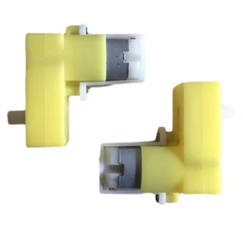 L Type Plastic Gear Motor Dc 3-6v 200rpm Yellow Double Axis Lc Motor ...