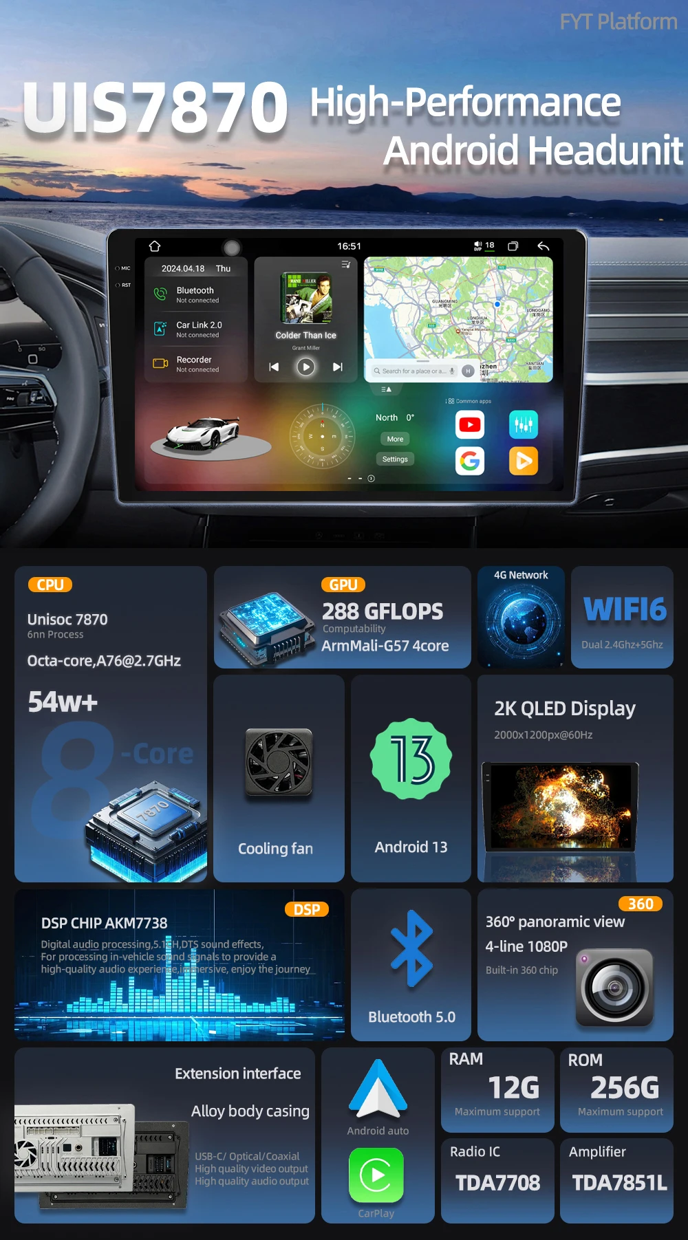 UIS 7870 2K Screen Android 13 Car Radio for Mazda 6 Atenza 3 GJ 2012 ...