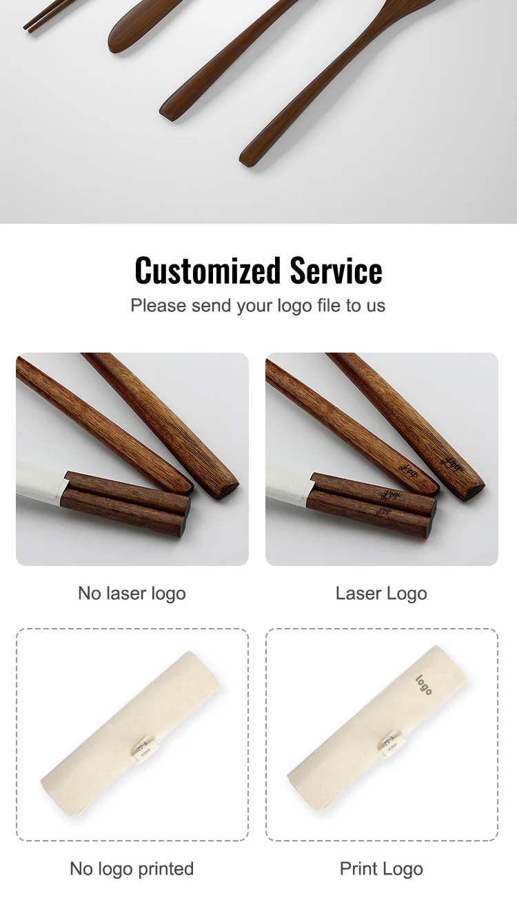 Eco-friendly Wood Straw Knife Spoon Fork Chopsticks Sets