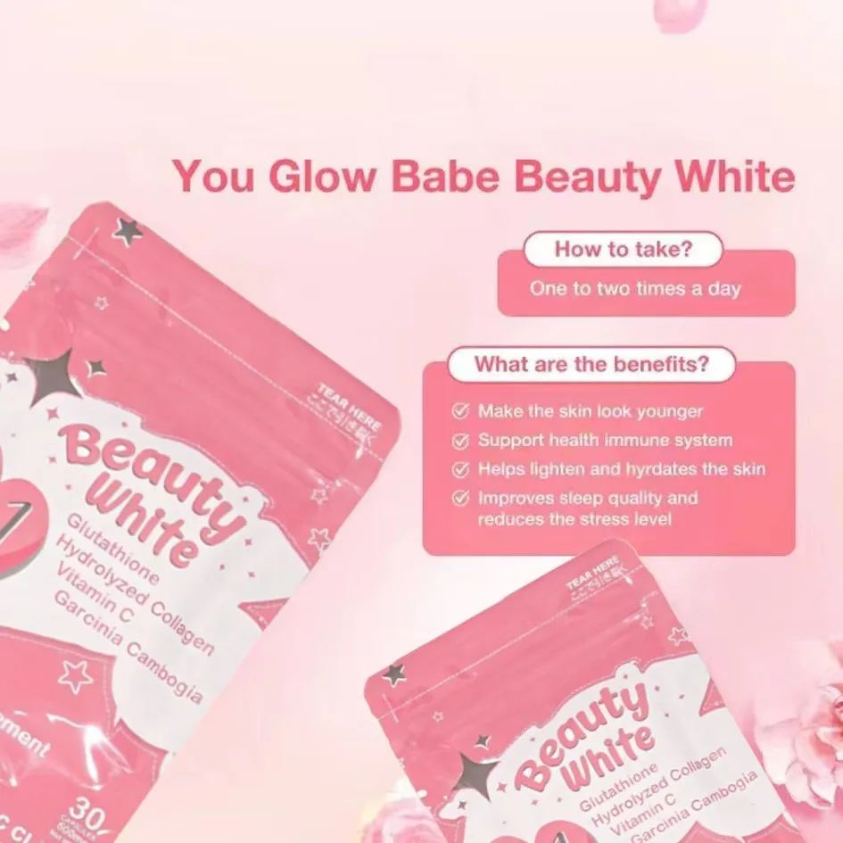 Beauty White 4 in 1 Pills Hydrolyzed Collagen Vitamin c Garcinia ...