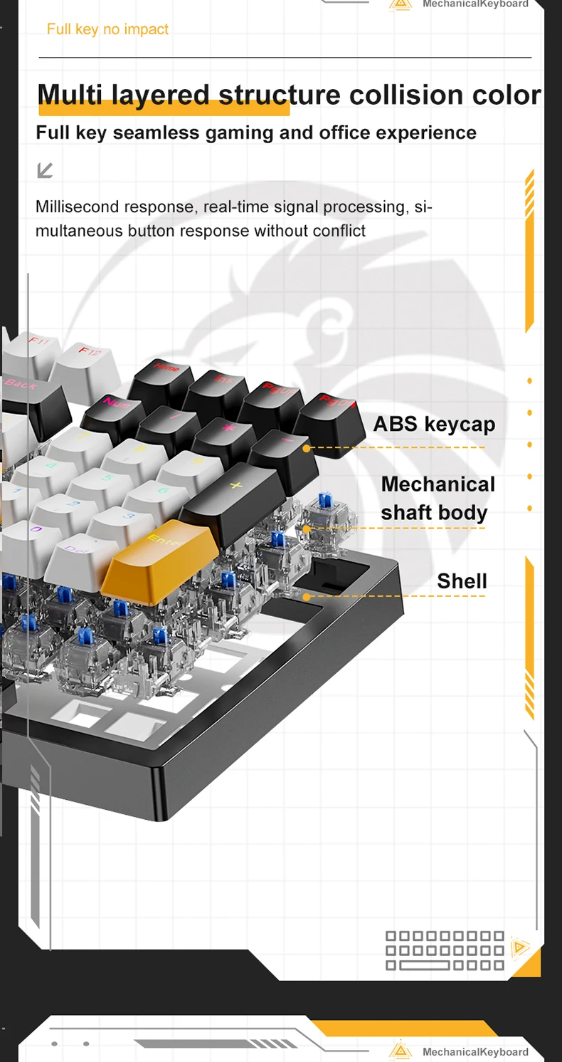 K98 Real Mechanical Wired Line And Keyboard Separated Keyboard - Buy ...